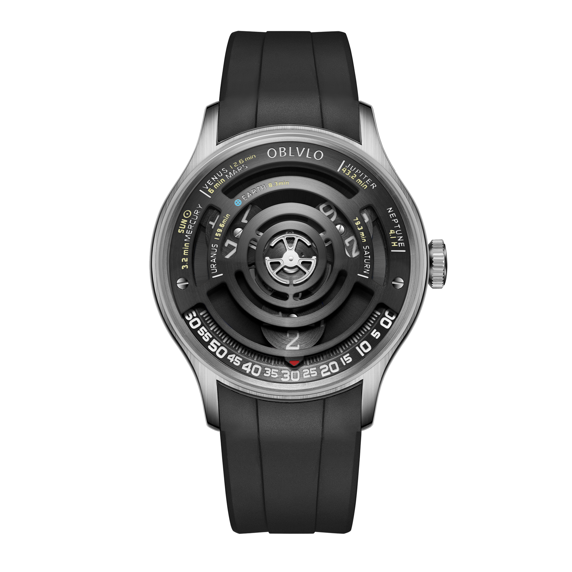 Unique Rotation Hands Watches - Best OBLVLO BLM Solar Mens Automatic S