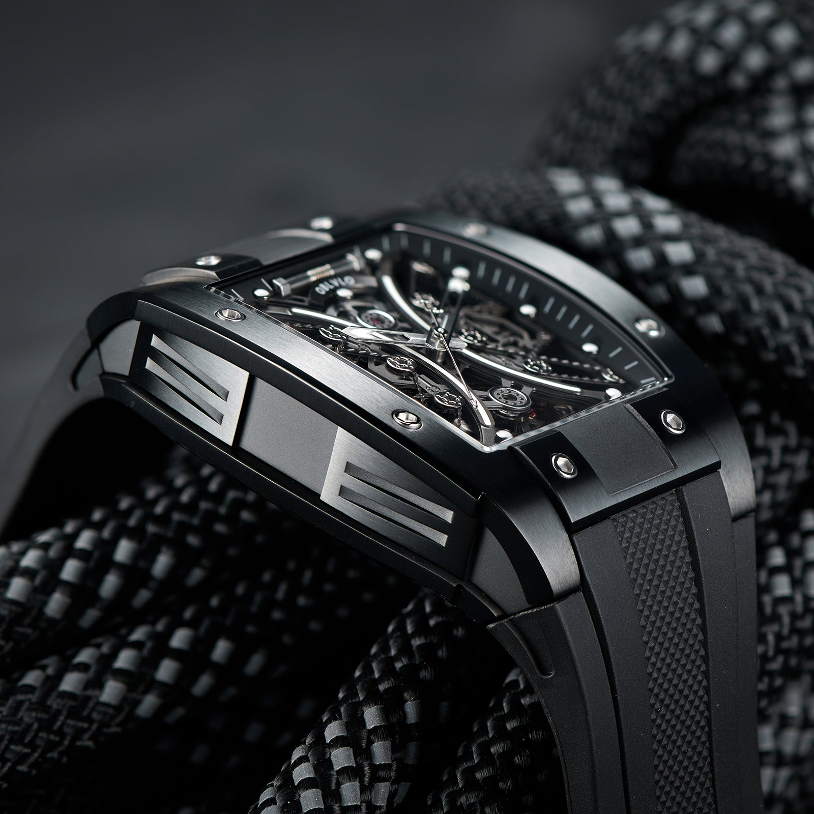 Best Luxury Oblvlo EM-S Black PVD Automatic Skeleton Watches Under $50 ...