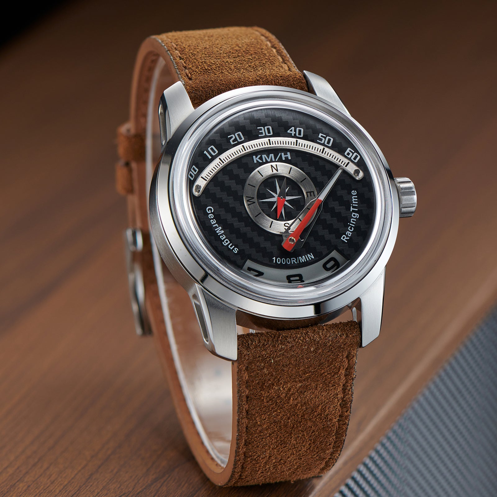 OBLVLO X GEARMAGUS Retrograde Design & Carbon Fiber Dial Watch - Swiss