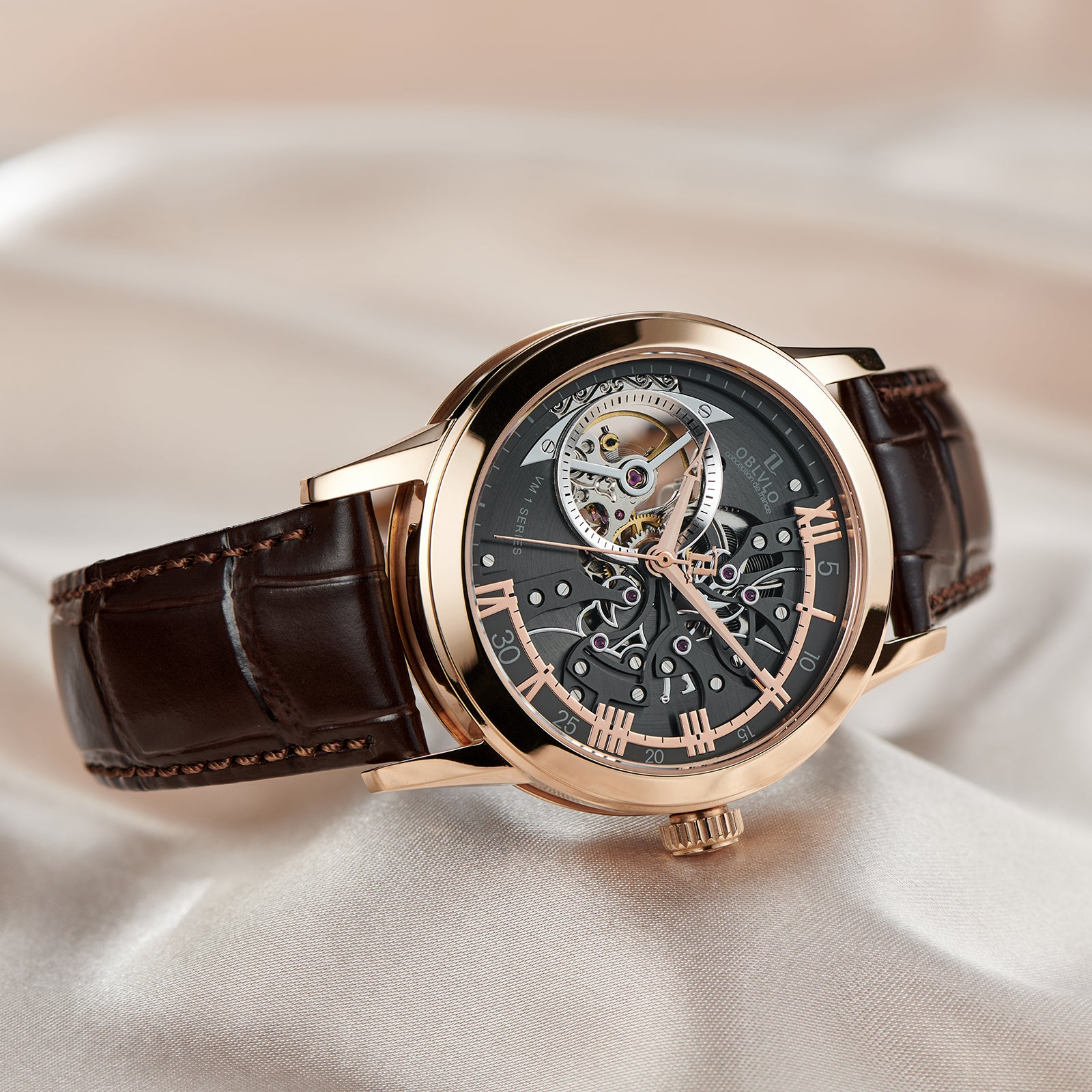 Best Luxury Men's Rose Gold Automatic Skeleton Watches For Sale ...